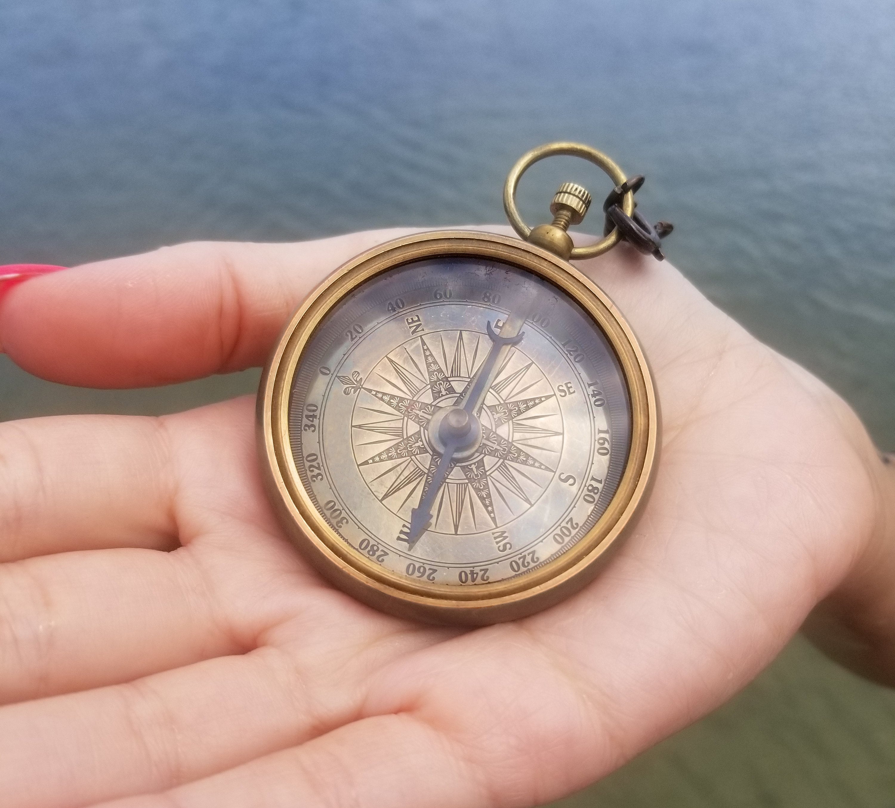Open Face Style Compass, Working Compass , Personalized Compass ...