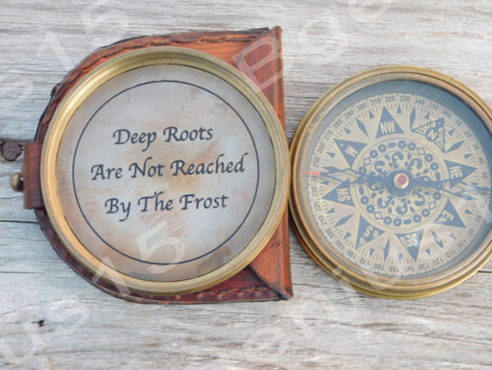 Personalized Nautical Compass Wooden Box or Leather Pouch | Etsy