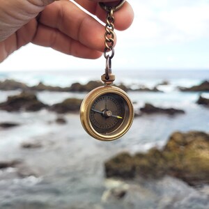 Compass Keychain - Personalized Compass - Engraved Compass - Brass ...