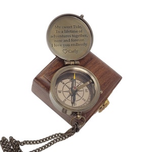Brass Compass, Personalized Compass, Engraved Compass, Boating Compass ...