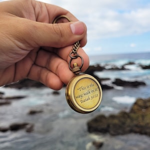 Compass Keychain - Personalized Compass - Engraved Compass - Brass ...