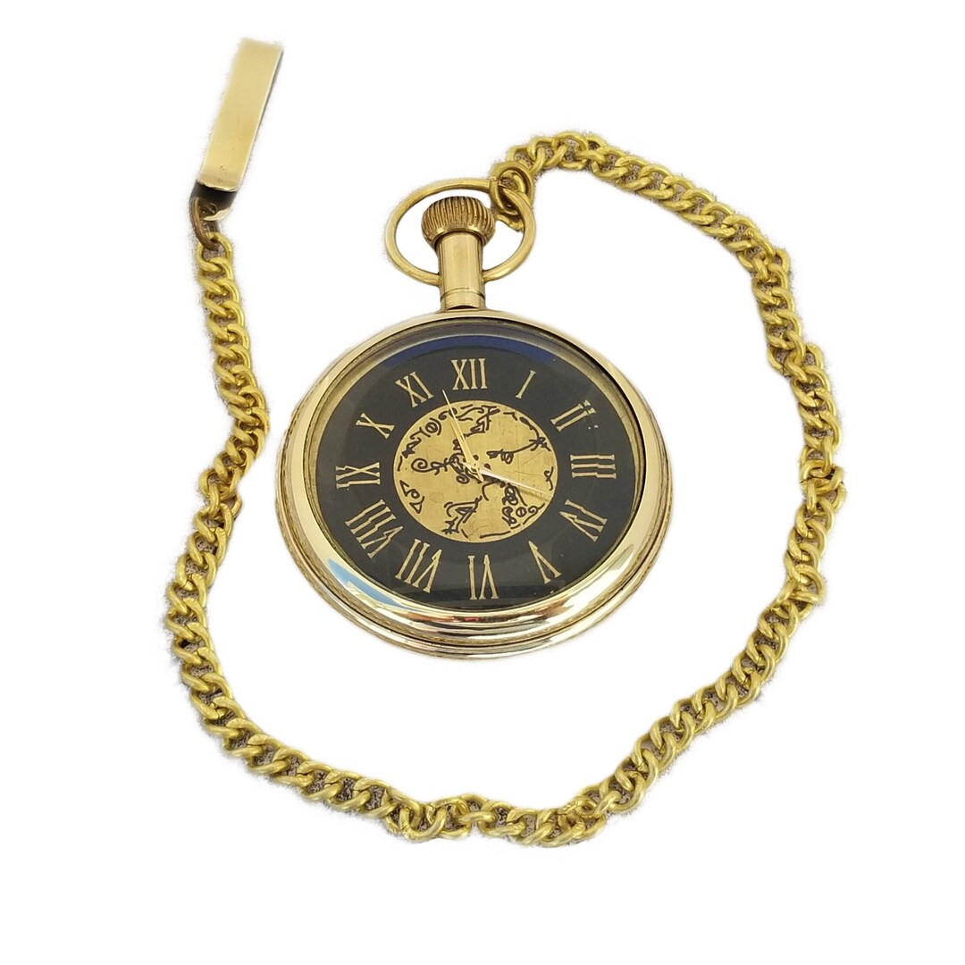 Pocket Watch With Custom Engraving - Brass Pocket Watch - Unique ...