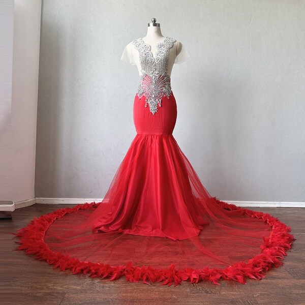 Red Mermaid Dress - Etsy