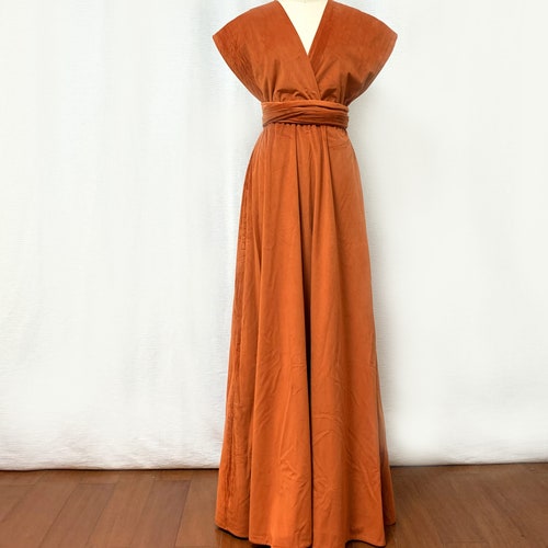 Rust Burnt Orange SHORT Infinity Dress Convertible Formal | Etsy