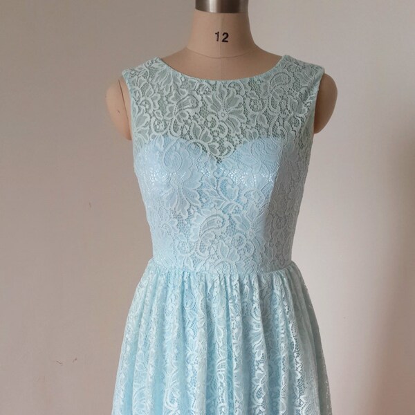 Blue Lace Dress - Etsy