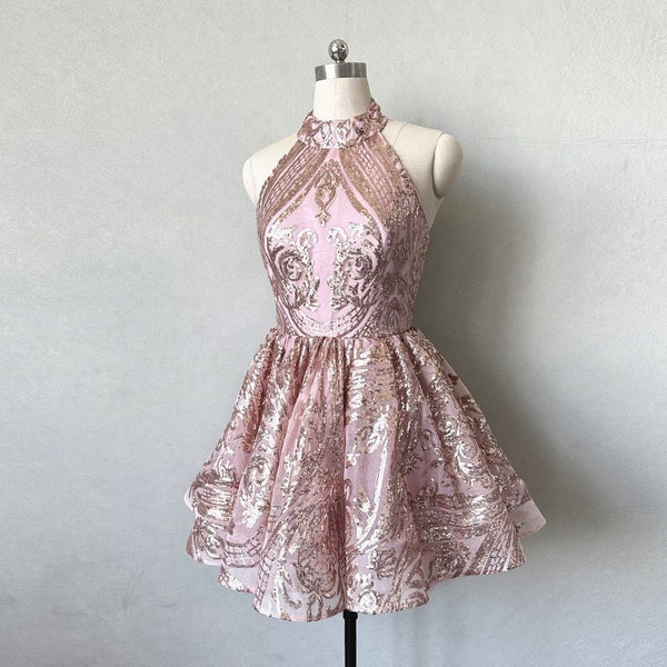 Rose Gold Homecoming Dress - Etsy