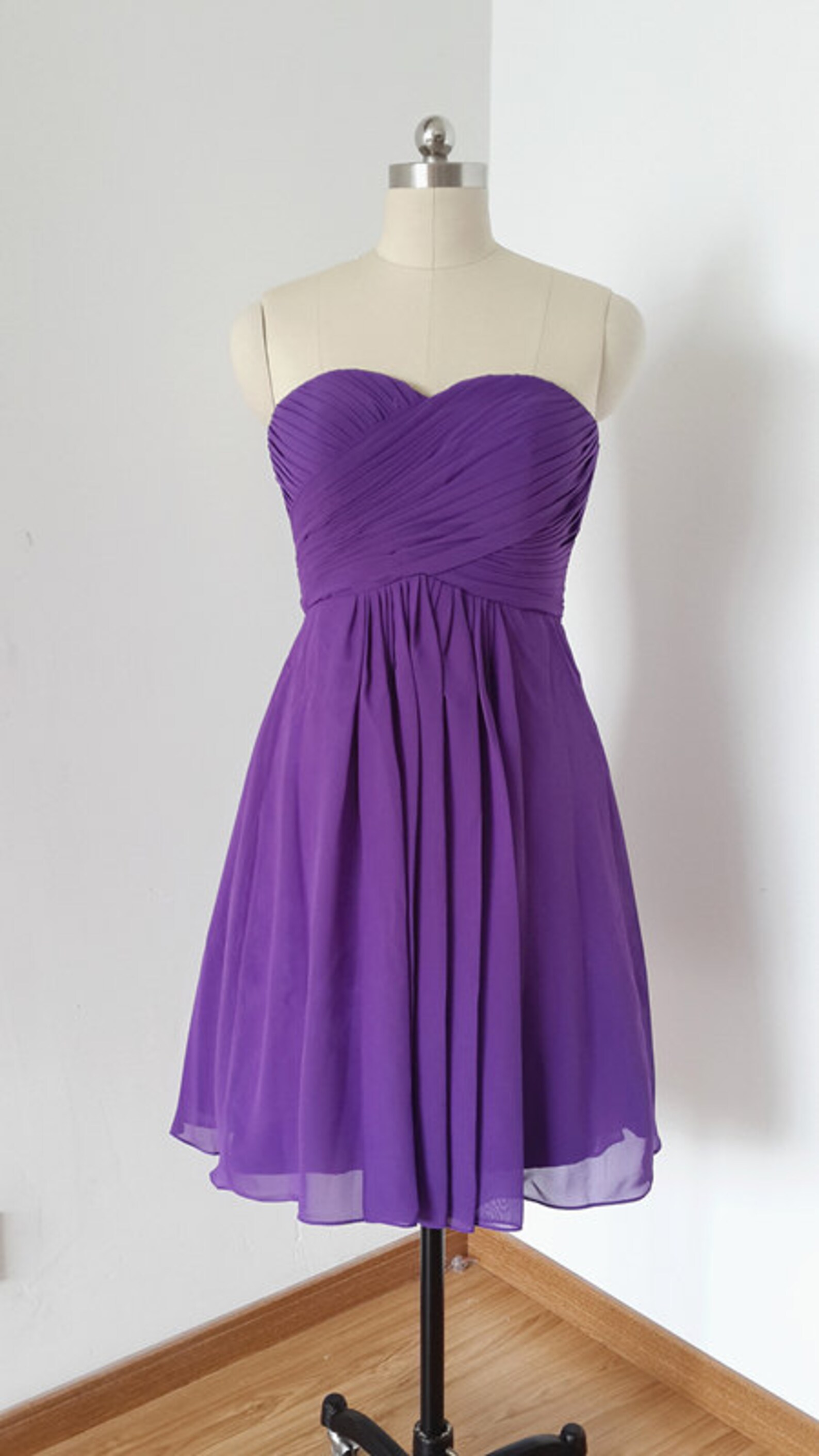 Sweetheart Light Purple Chiffon Short Bridesmaid Dress Etsy