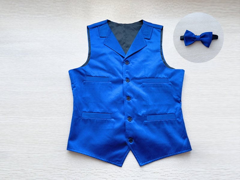 Royal Blue Satin Men's Vest Groomsmen Waistcoat With Free - Etsy