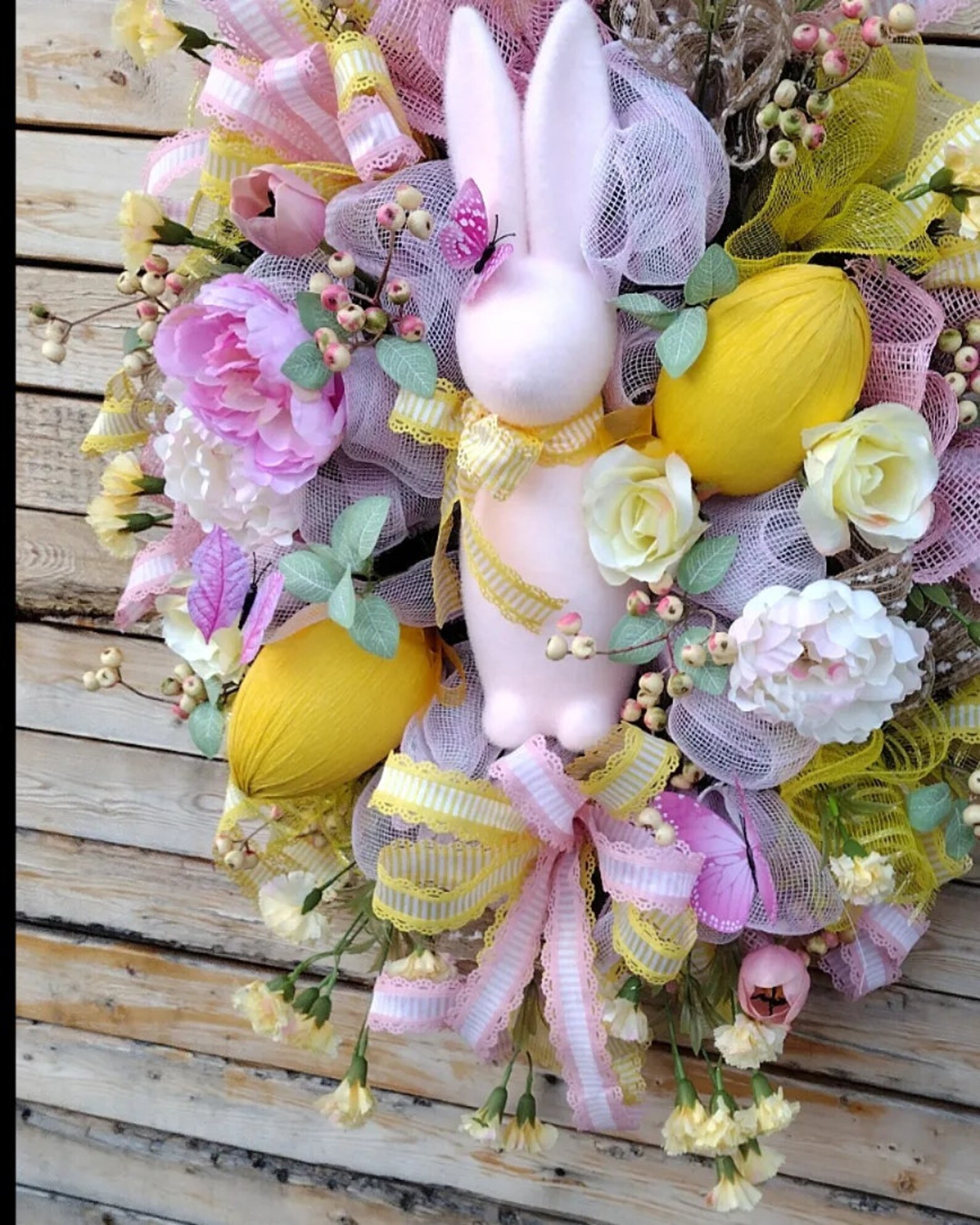 Easter Bunny Wreath for Front Door Spring Wreath Bunny - Etsy