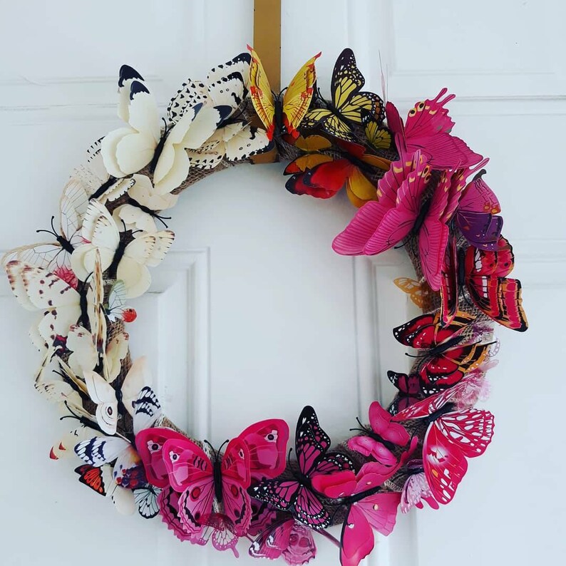 Ombre Butterfly Front Door Wreath Butterfly Decor Front Door | Etsy