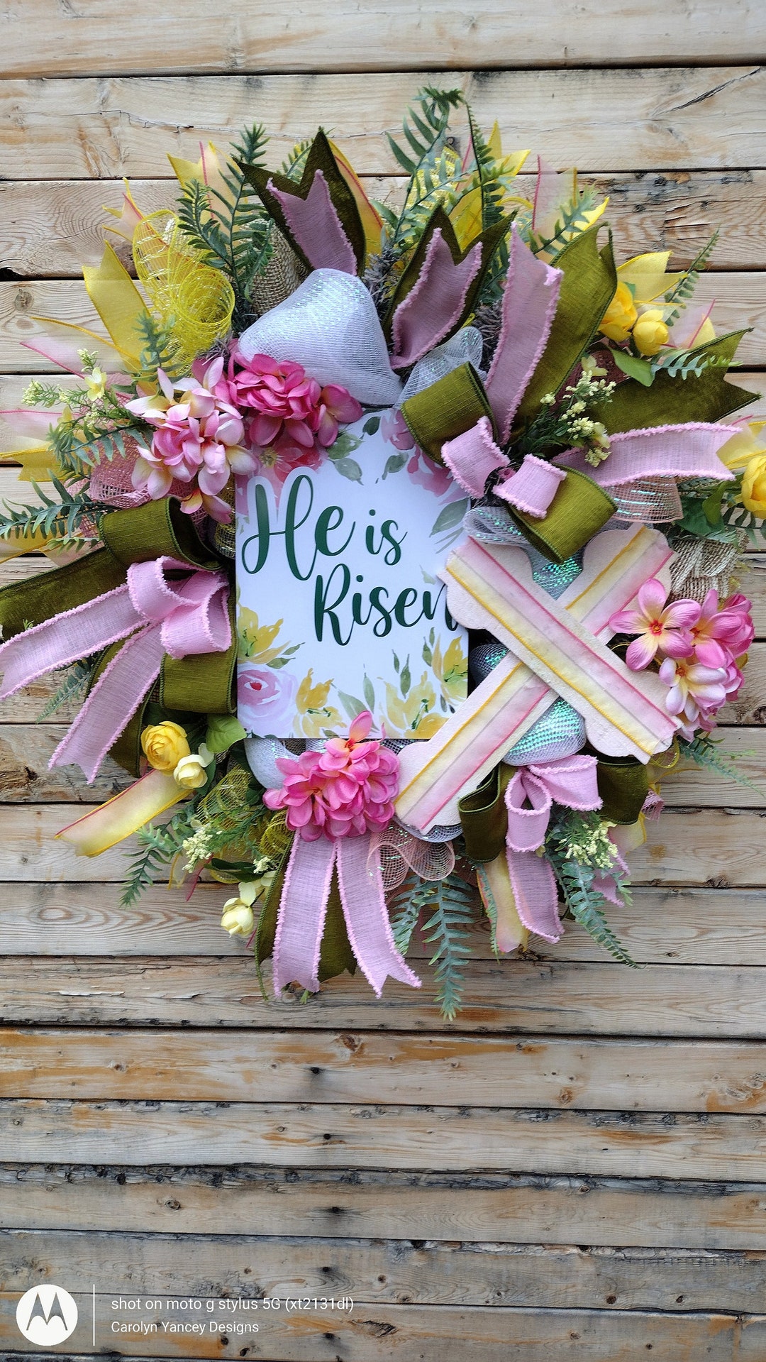 He is Risen Wreath for Front Door, Easter Wreath, Spring Wreath for ...