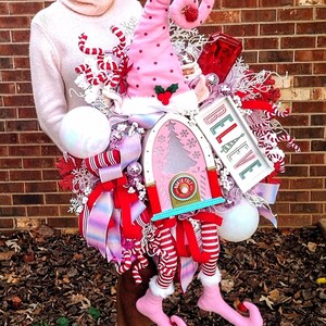 Christmas Elf Wreath, Elf Wreath, Light up Wreath, Believe Wreath ...