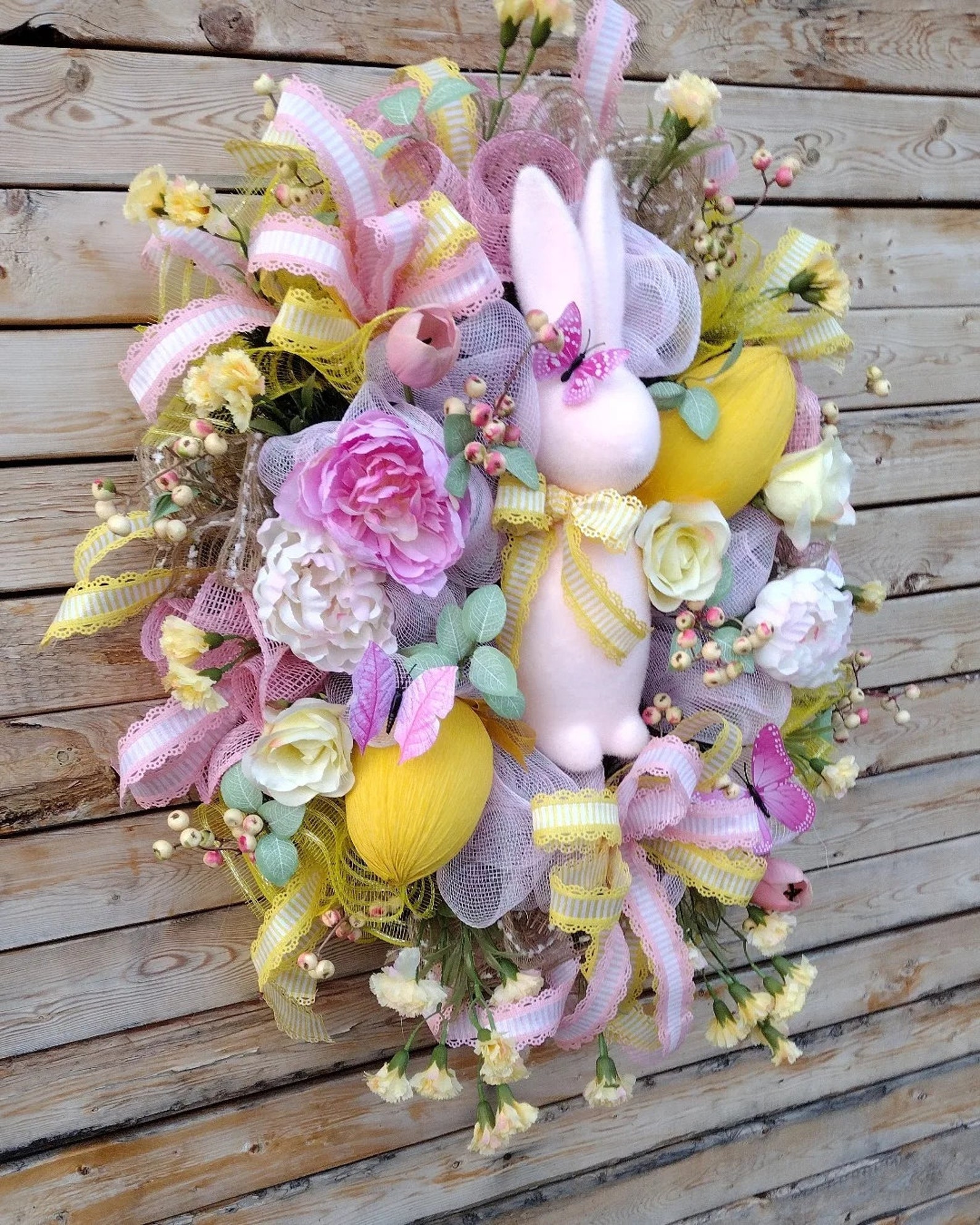 Easter Bunny Wreath for Front Door Spring Wreath Bunny - Etsy