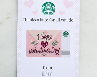 Starbucks Gift Card Holder - Valentine's Day - Teacher Gift - Etsy