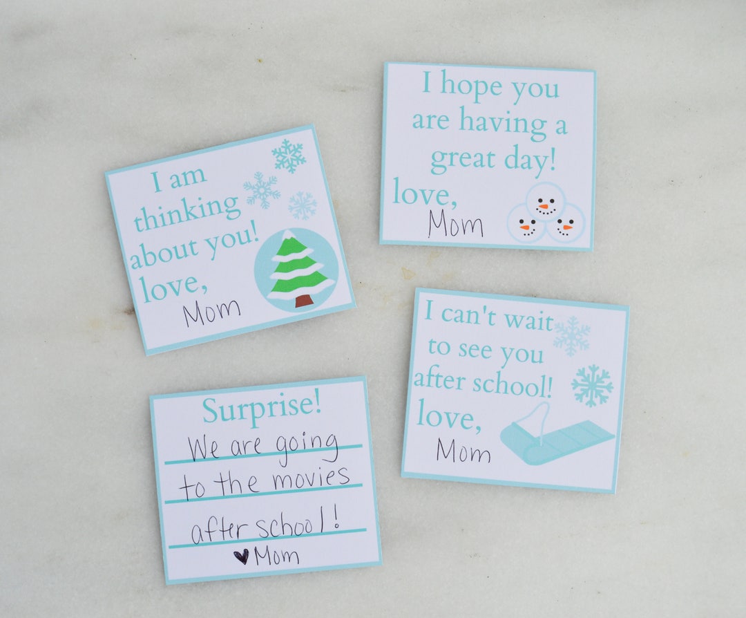 Winter Lunch Box Notes - Blue - Etsy