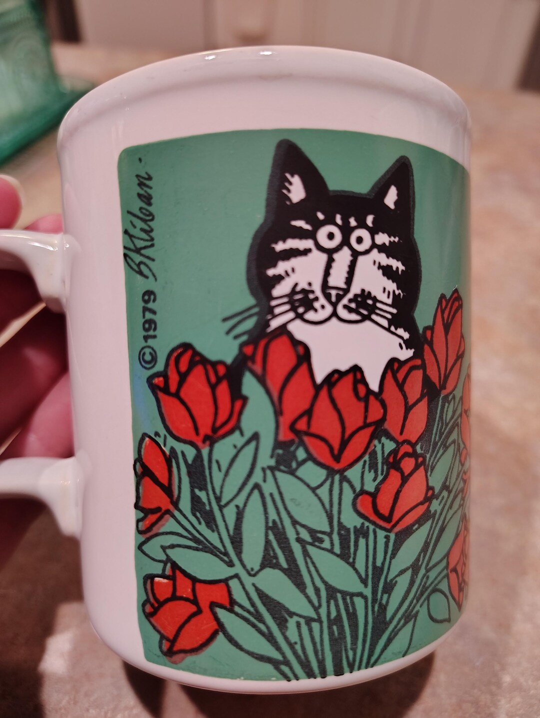 1979 B Kliban Cat in Roses Mug - Etsy