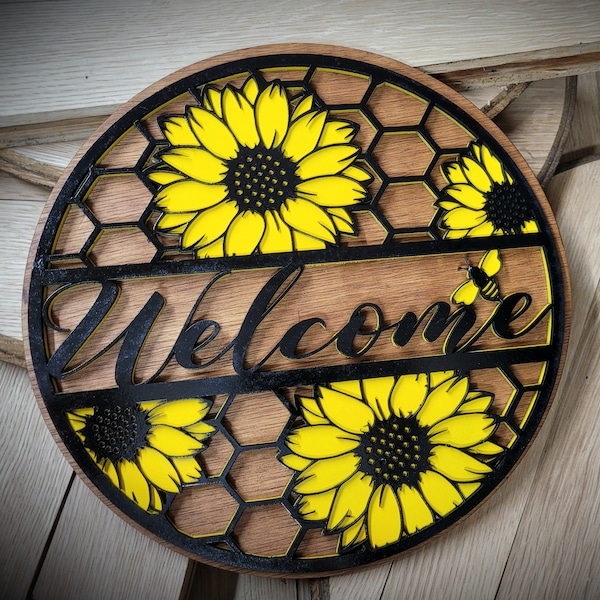 Sunflower Door Hanger Etsy