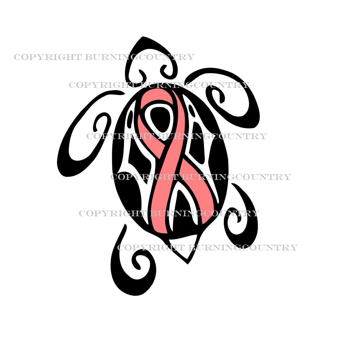 Breast Cancer Turtle SVG - Etsy
