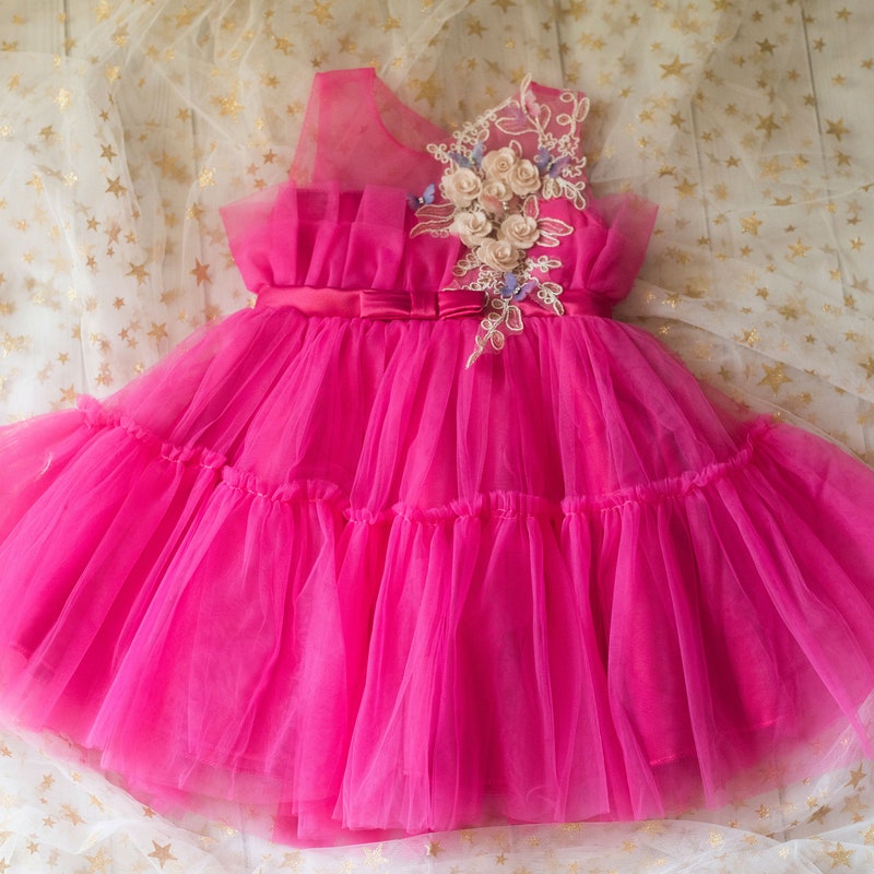 Girls Applique Dress - Etsy