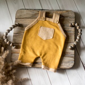 Newborn Overall, Mustard Boy Outfit, Newborn Romper, Baby Boy Romper ...