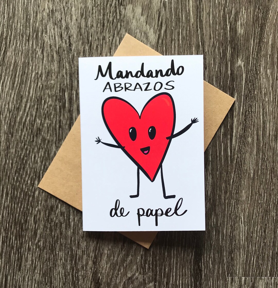 Mandando Abrazos De Papel Largas Distancias Spanish Card - Etsy