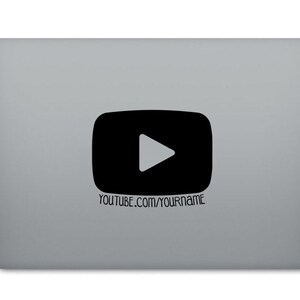 Personalized Youtube Logo / Laptop / MacBook / Car Decal Sticker Vinyl ...