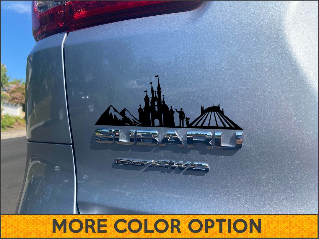 Disneyland Castle Space Mountain, Trees and Mountain Decal , Car Emblem ...