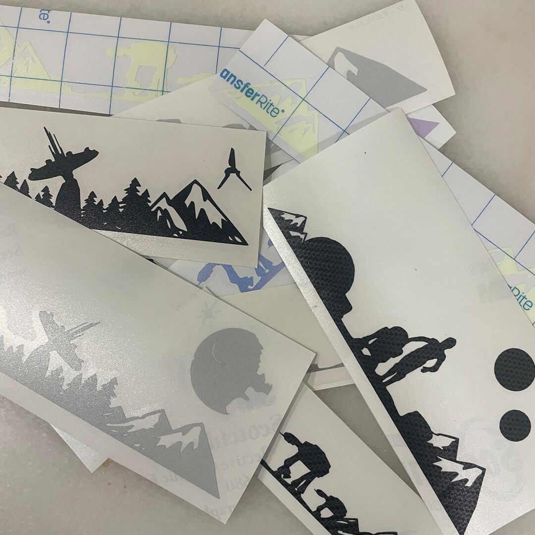 OVERSTOCK DISCOUNT ITEMS, Trees and Mountain Decal , Car Emblem Graphic ...