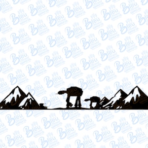 Hoth Battle, Star Wars, Trees and Mountain Decal , Car Emblem Graphic ...