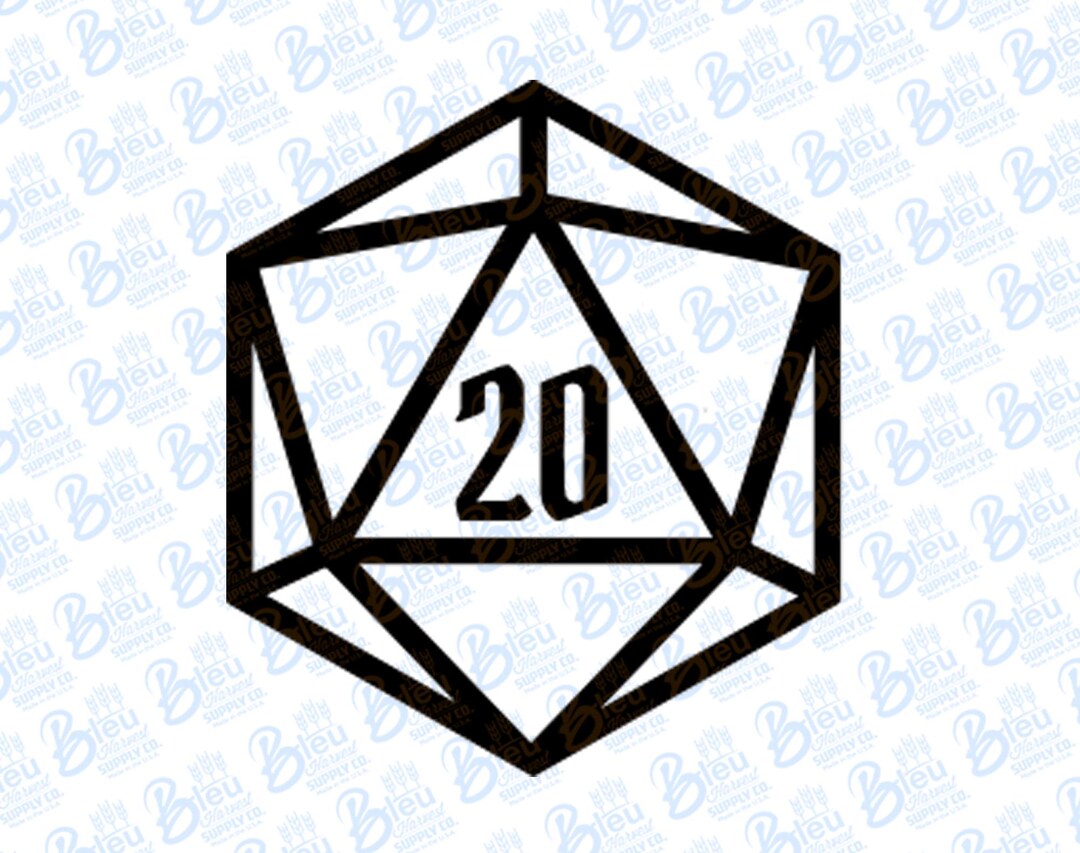 D20 D&D Icosahedron Dice Decal Sticker Laptop MacBook / Car Decal ...