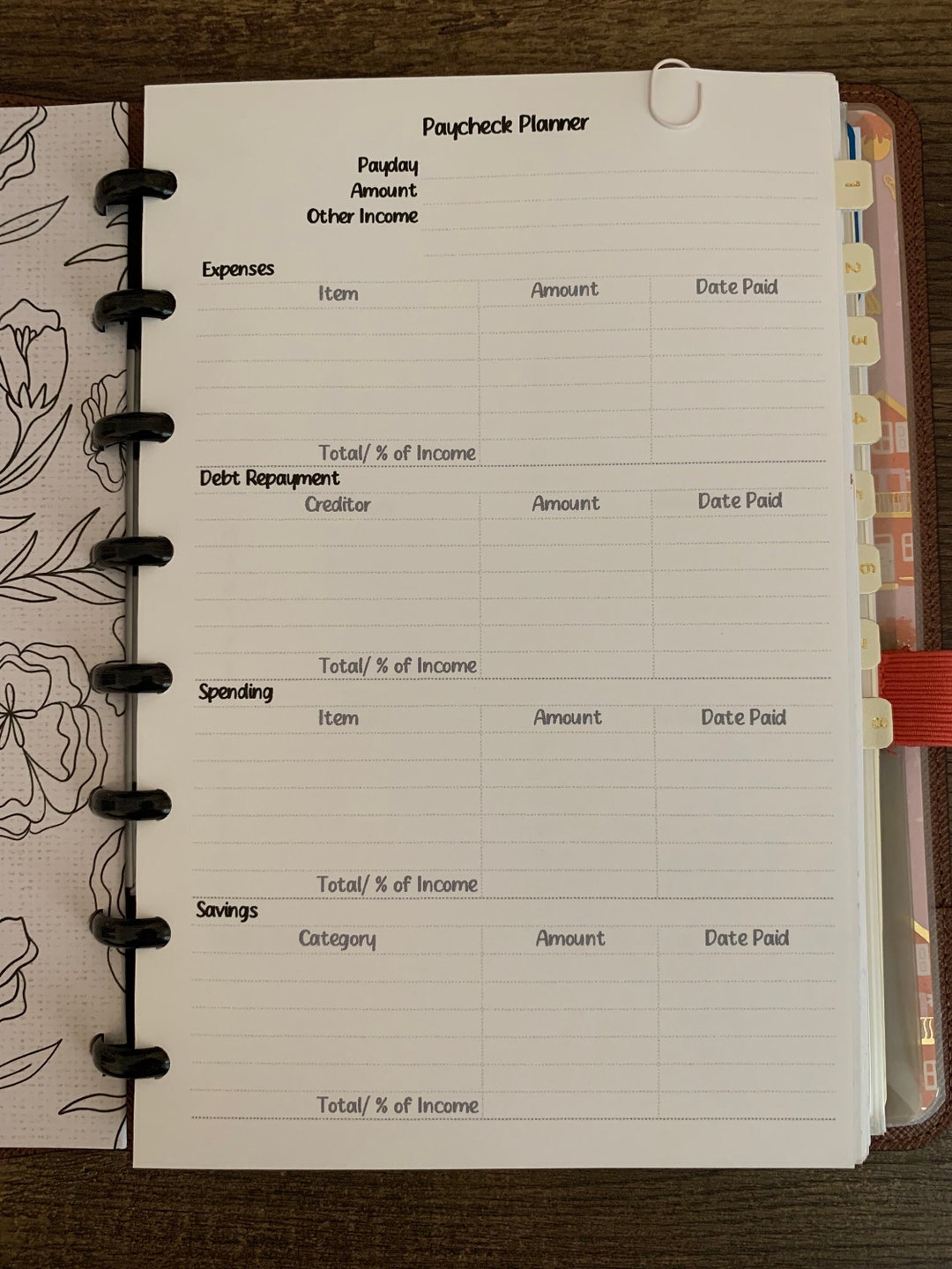 Happy Planner Arc Tul Disc Planner Paycheck Planner Budgeting and ...