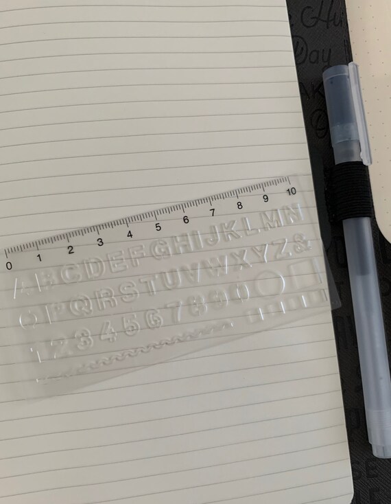 Muji Alphabet and Numbers Planner Stencil/ Template With Ruler | Etsy