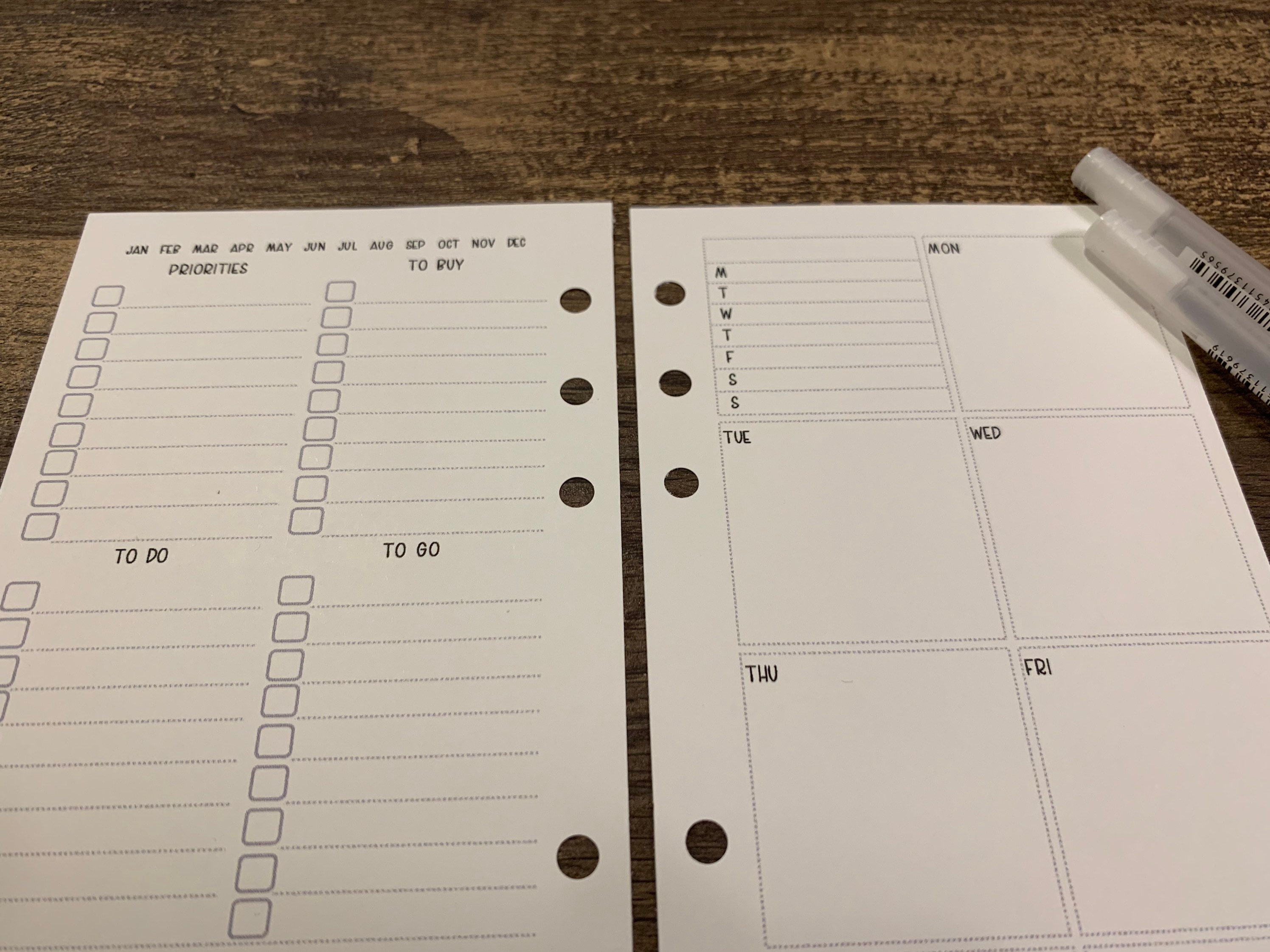 Undated Dashboard Layout for Your 6 Ring Planner Binder Weekly - Etsy