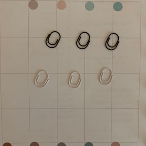 Cute Tiny Black or White Mini Paper Clips. 10 Pieces for Your Planner ...
