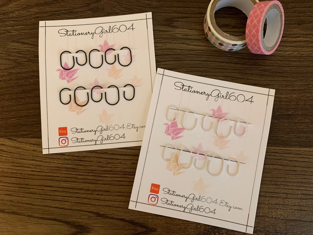 Cute Tiny Black or White Mini Paper Clips. 10 Pieces for Your Planner ...