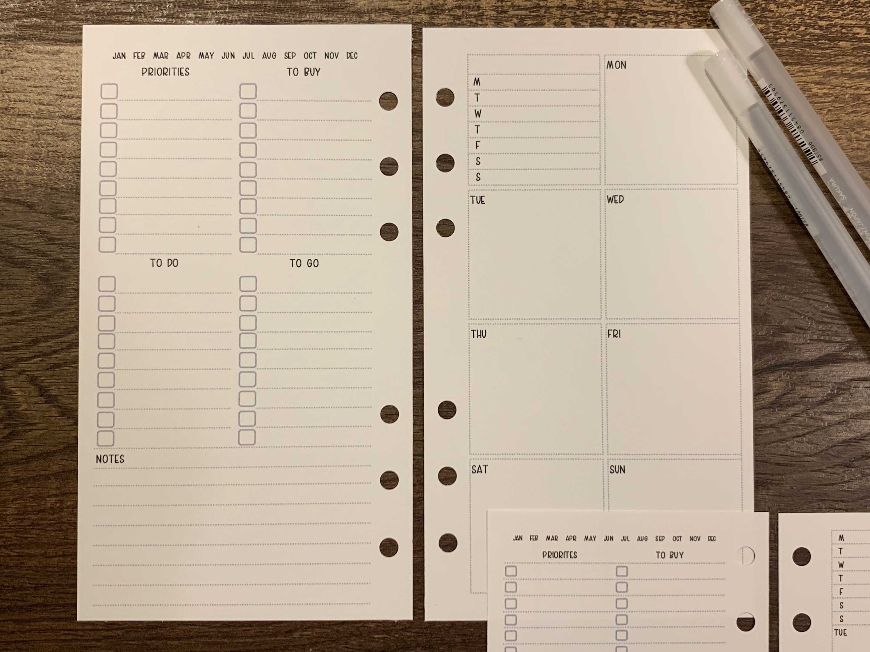 Undated Dashboard Layout for Your 6 Ring Planner Binder Weekly - Etsy