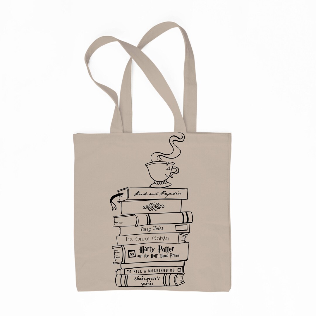 Book Stack Book Lovers Literature 6 Oz. Canvas Tote Bag - Etsy