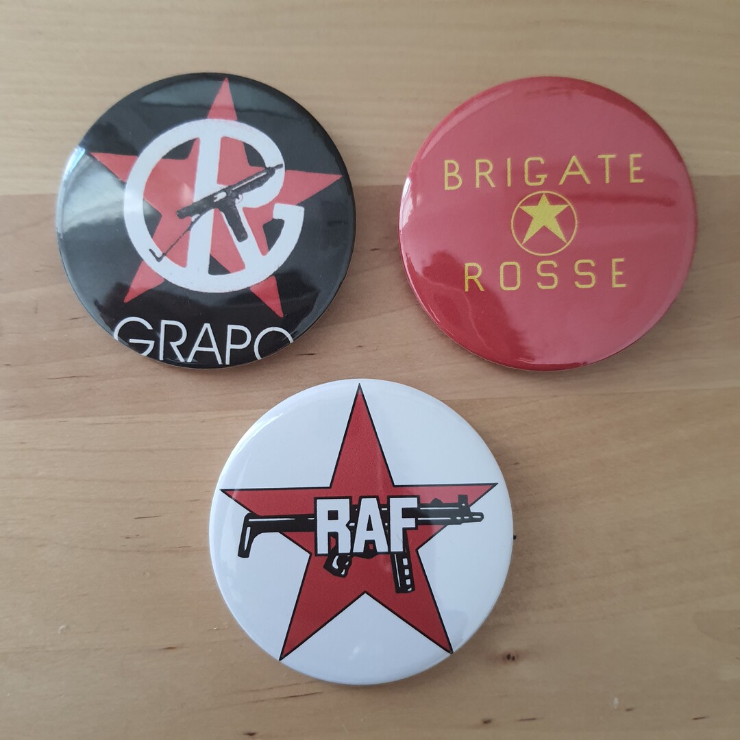 Big 58 Mm Pin Badge Button RAF Red Army GRAPO Brigate Rosse Red ...