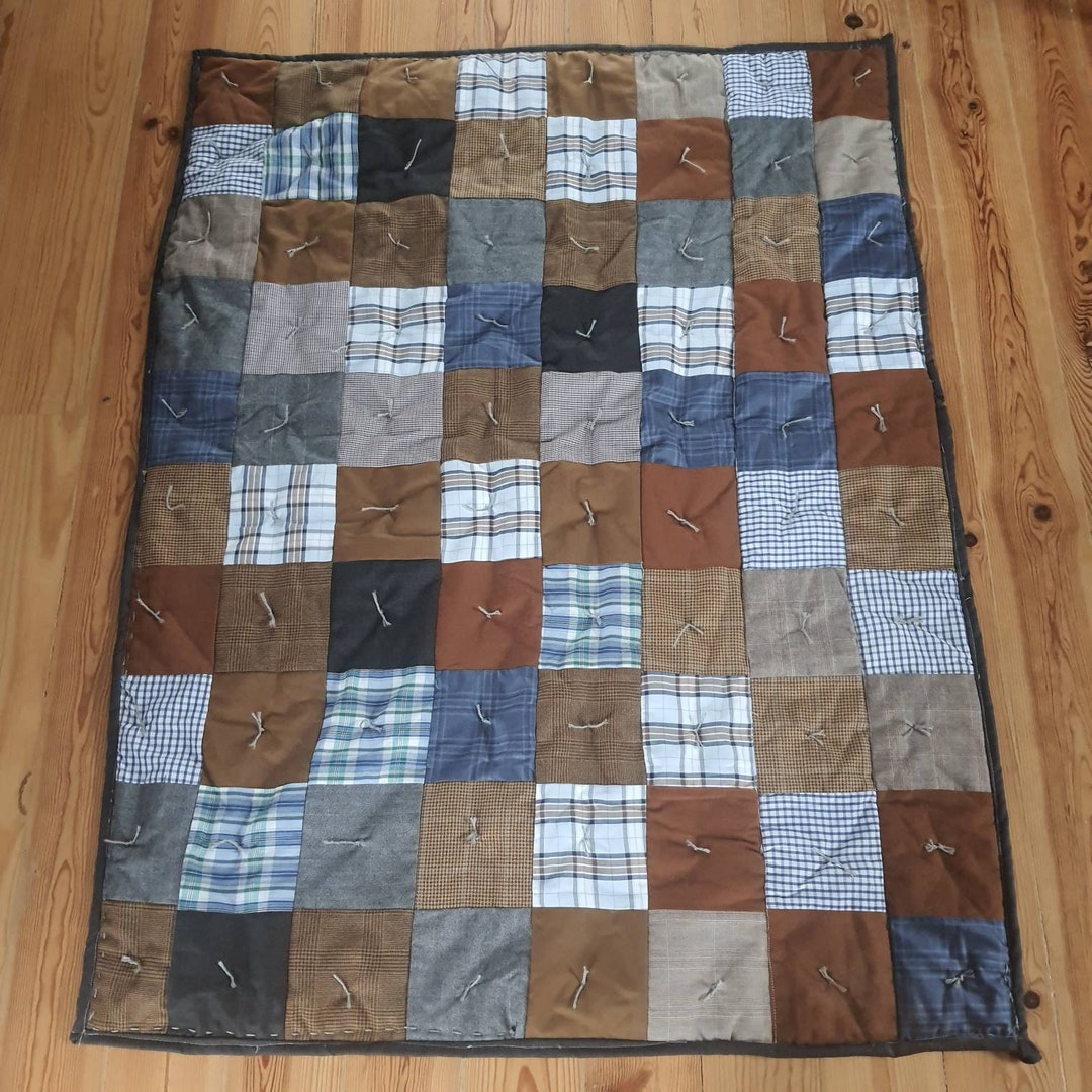 Vintage Fabric Patchwork Quilt Handmade Hand Quilted - Etsy