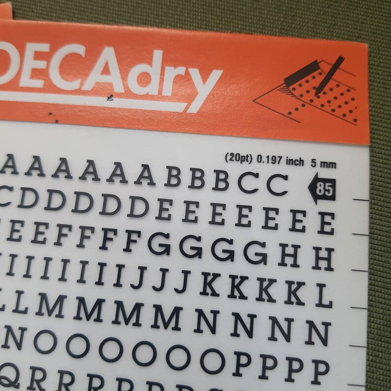 Lot of 3 or 2 Dry Transfer Sheets Font Number 85 Letraset Rub - Etsy