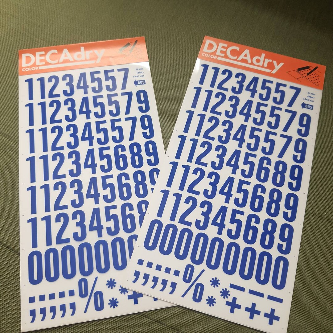 Lot of 2 Dry Transfer Sheets Font Number 605 Blue Letraset Rub on ...