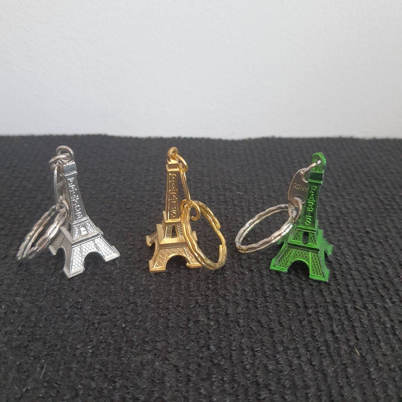 Vintage Eiffel Tower Keychain Miniature Paris France Souvenir - Etsy