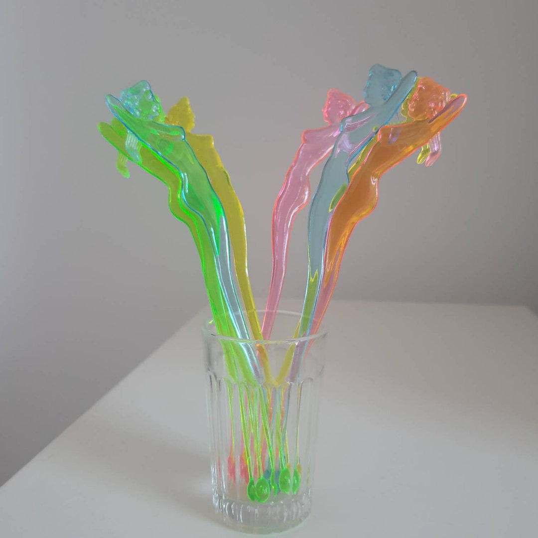 Vintage Plastic Woman Cocktail Sticks Mixer Set Aftersun - Etsy