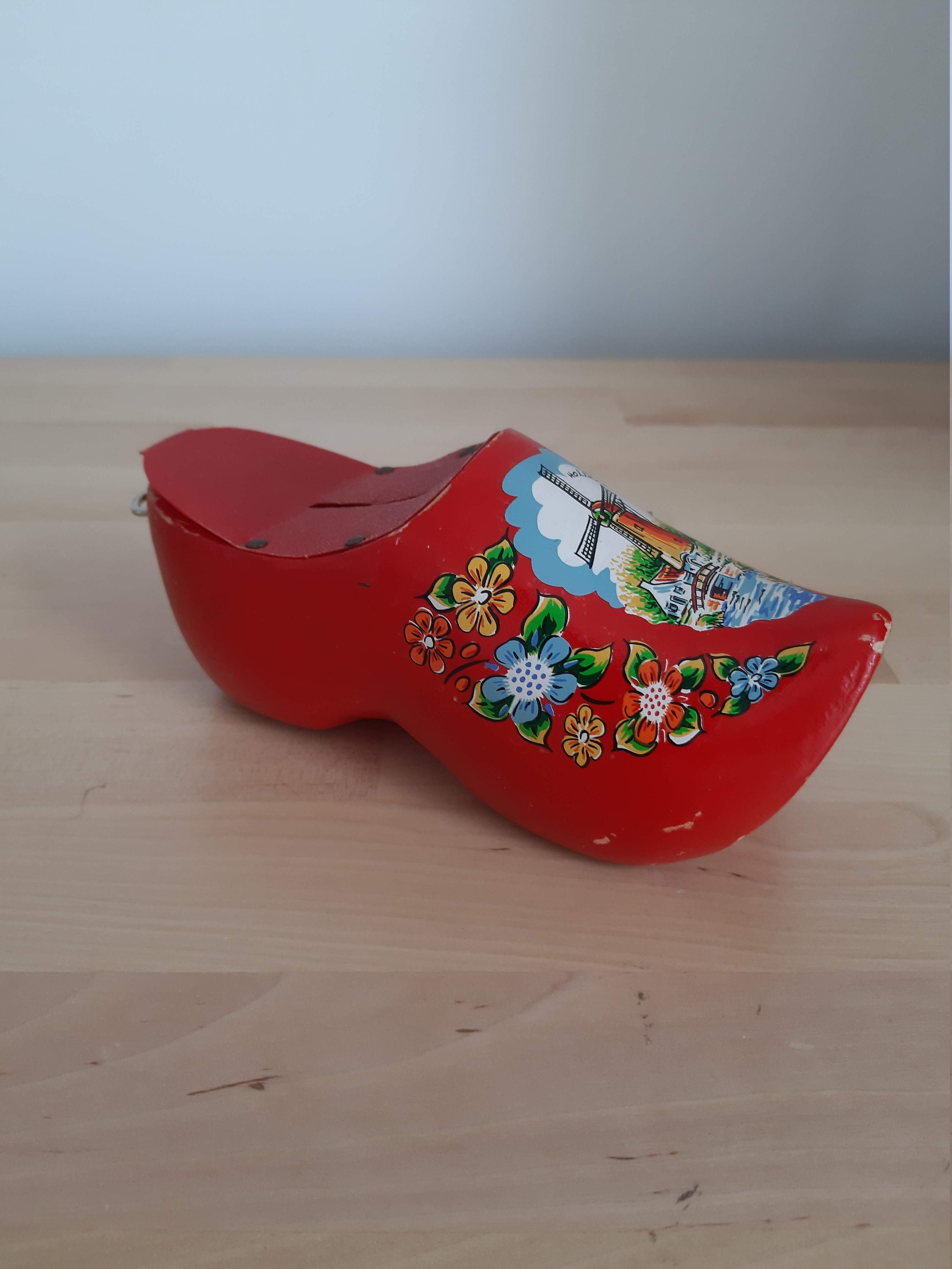 Vintage Wooden Dutch Red Clog Decorative Money Bank Wall Decor | Etsy