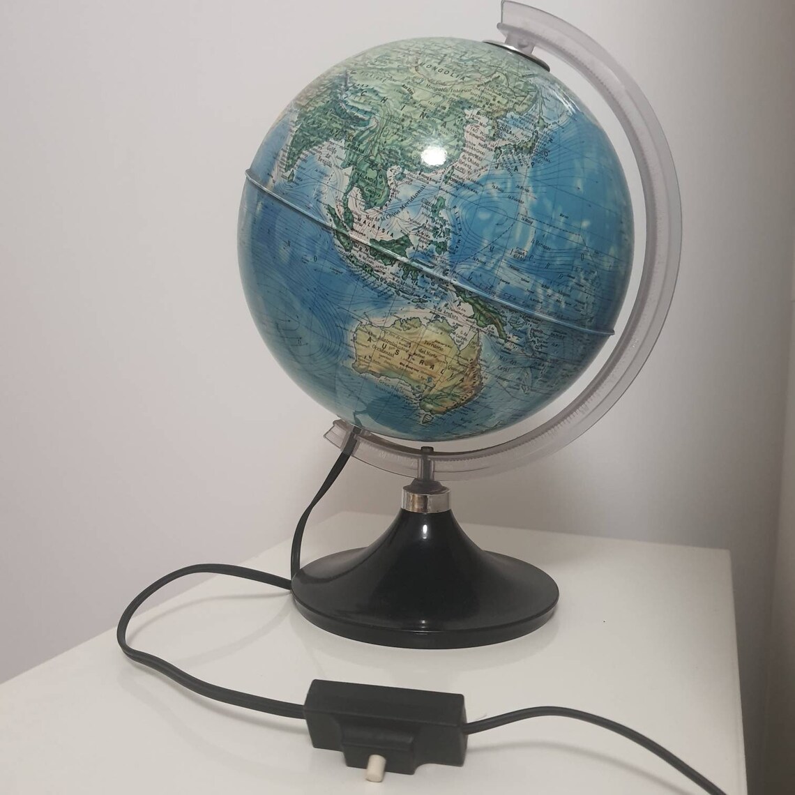 Vintage 80s Earth Globe Map Lamp - Etsy