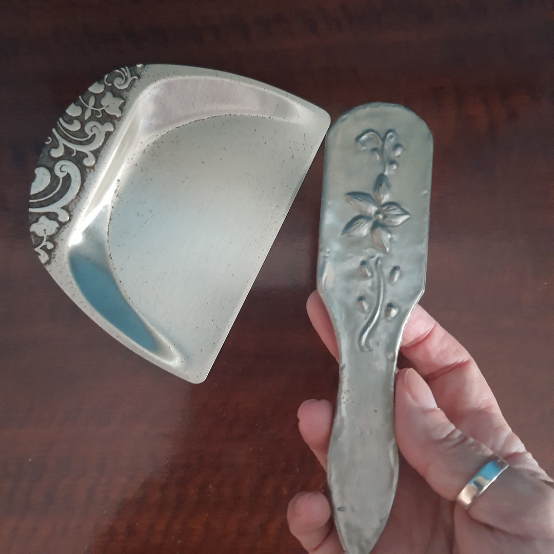 Vintage Table Crumb Sweeper Set Silver Metal - Etsy