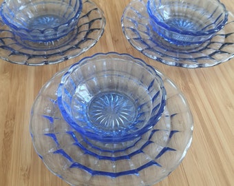 Blue Cut Glass Bowls - Etsy