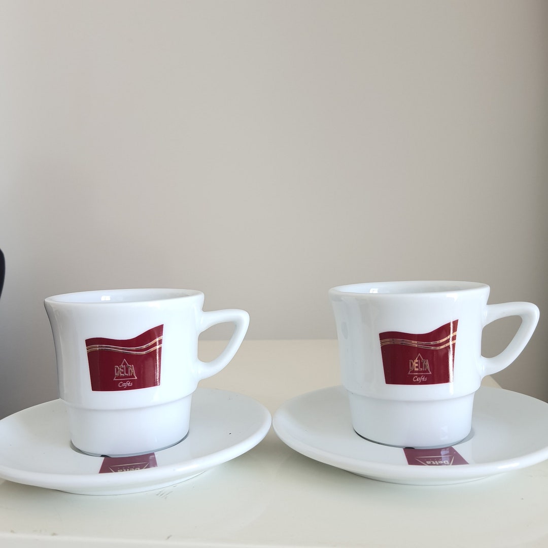 2x Big Delta Coffee Cappuccino Latte Americana Cup and Saucer ...