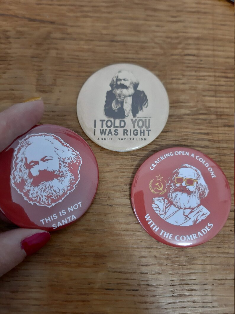 Big Marxist Karl Marx Badges Pin Button Anti-capitalist - Etsy
