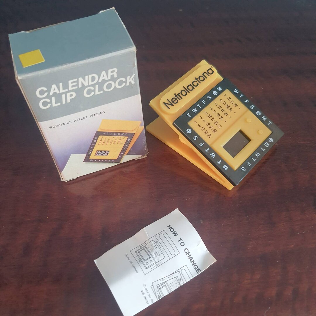 Vintage Calendar Clip Clock Digital Perpetual Calendar Magnetic - Etsy